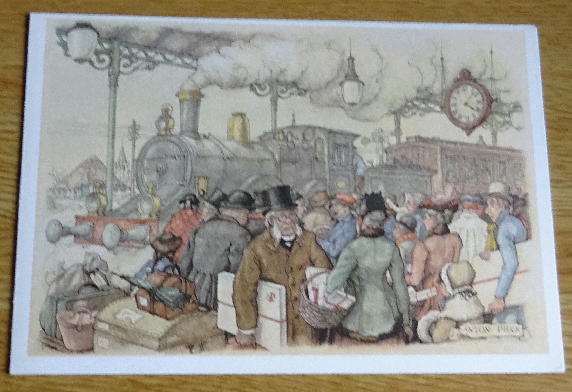 Anton Pieck – PD 485 – Stoomtrein op het station – Boekenwurm